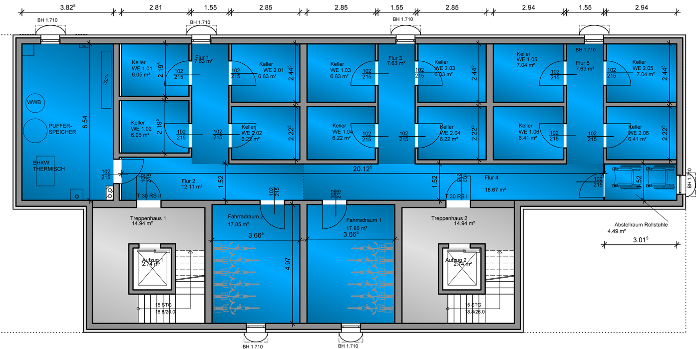 Kellerräme im Stadthaus